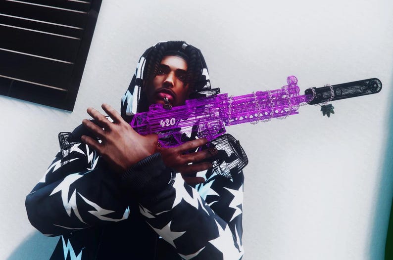 Wireframe 420 Pink Gun - Etsy