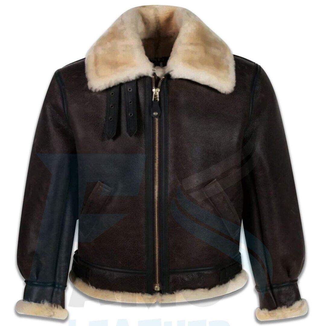 New Resident Evil 4 Leon Kennedy Cosplay Jacket Brown Bomber B3 Fur ...