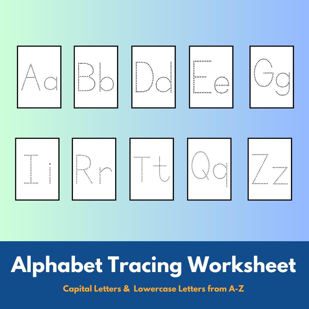 A-Z Alphabet Tracing Worksheets | Upper & Lowercase Letters | Printable ...