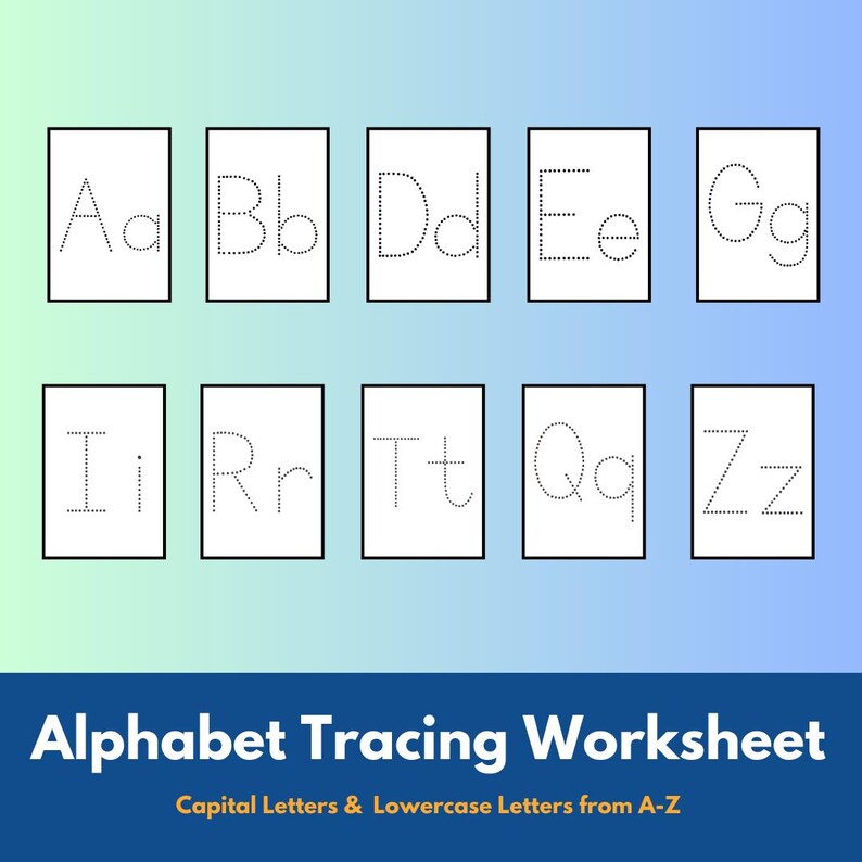 A-Z Alphabet Tracing Worksheets | Upper & Lowercase Letters | Printable ...