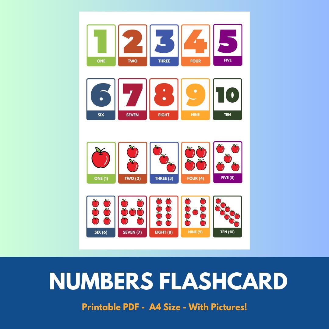 1-10 Number Flashcards | Printable Counting & Number Recognition Cards ...
