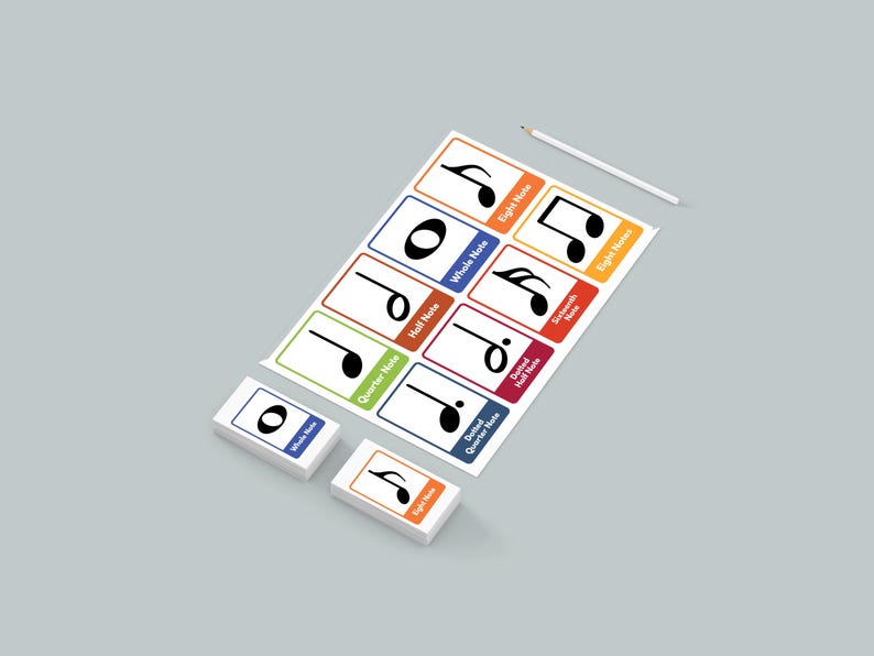 44 Printable Music Symbols Flashcards (notes, Rhytms and More) - Etsy