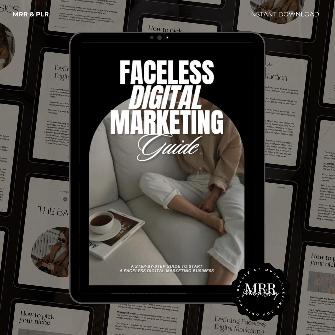 Faceless Digital Marketing Beginners Guide W Master Resell Rights MRR and Private Label Rights ...