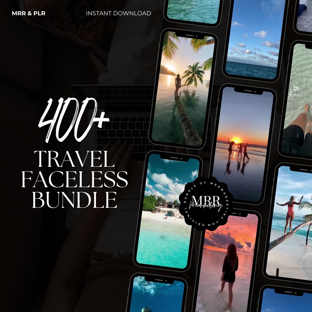 400+ Faceless Travel Reels Bundle Beach Vacation Videos Instagram Posts ...