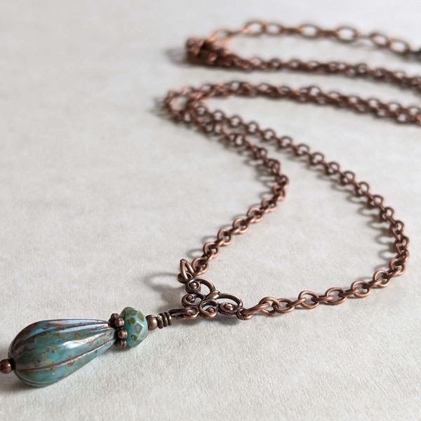 Boho Copper Necklace - Etsy