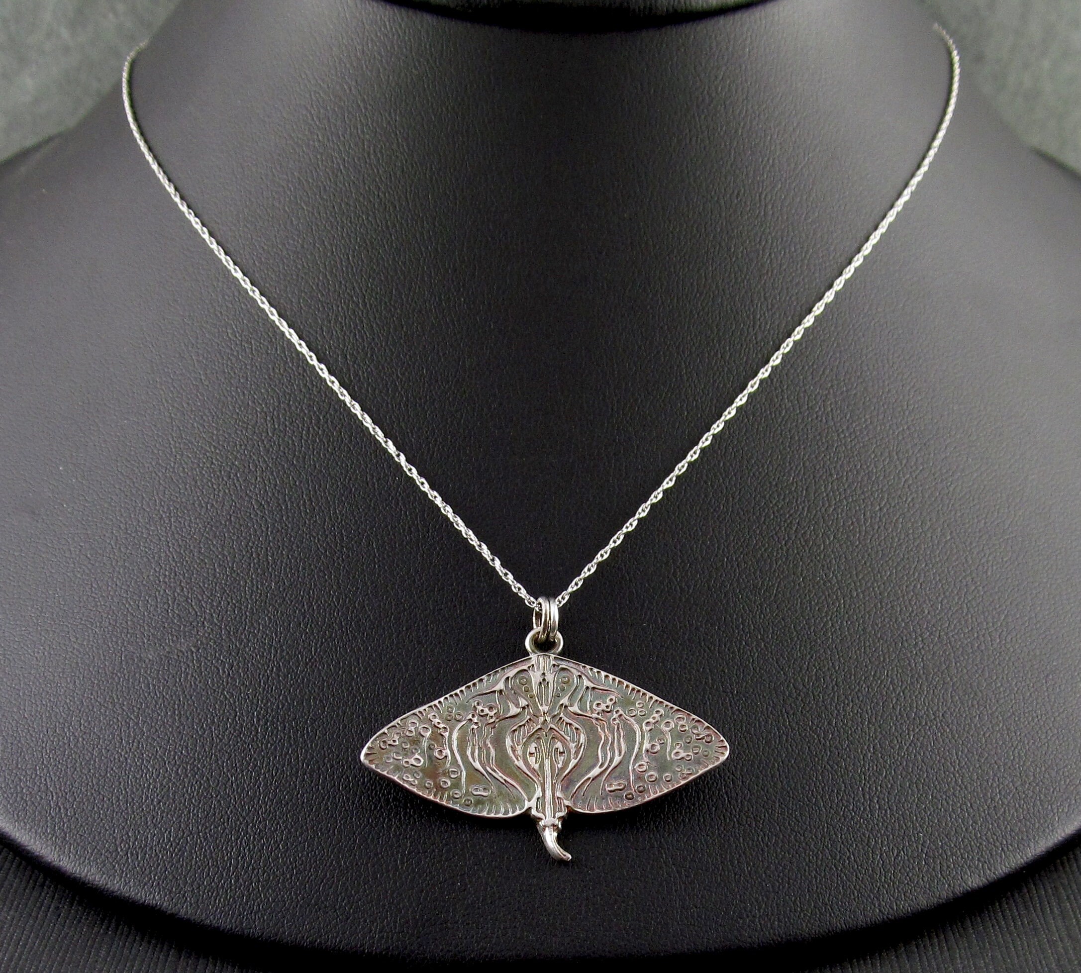 Manta Ray Pendant, Handmade Eco Friendly Fine Silver Pendant Necklace ...