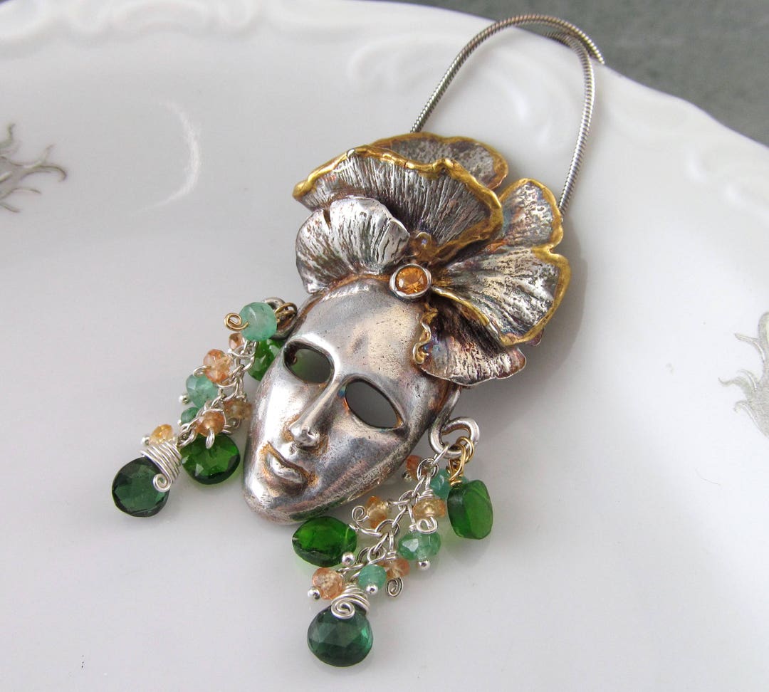 Green Goddess Mask Handmade Recycled Fine Silver Face Mask - Etsy