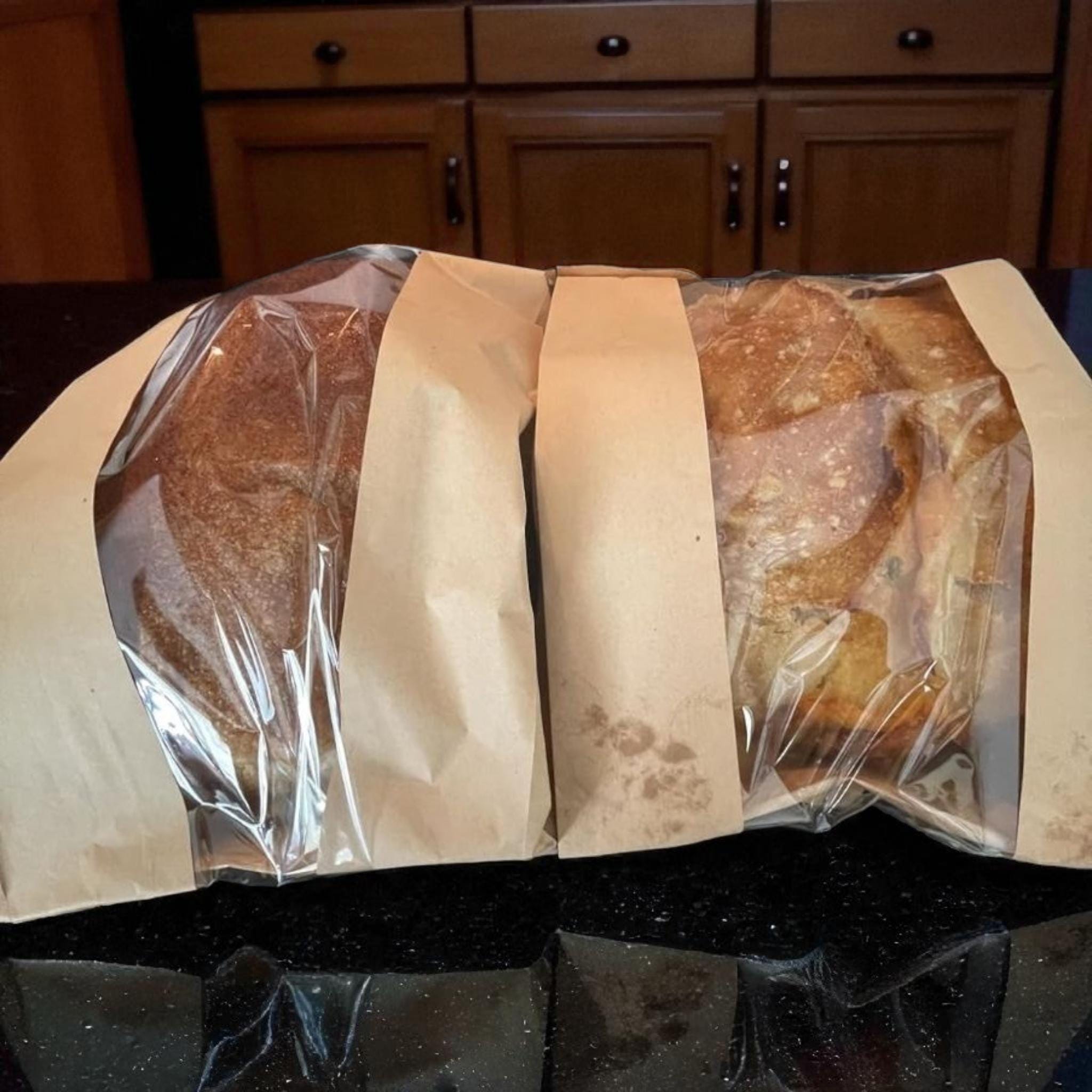 Large Kraft Paper Bread Bags With Window| Sourdough Loaf Bags With ...