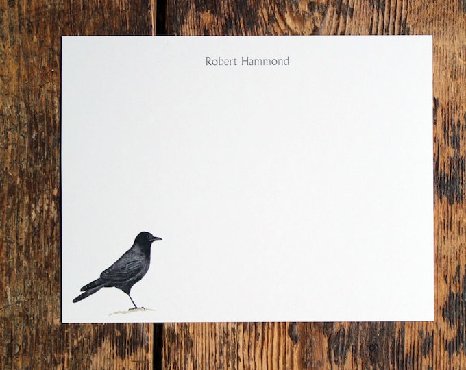 Crow Raven Bird Custom Notecard Stationery. Thank You, Any Occasion ...