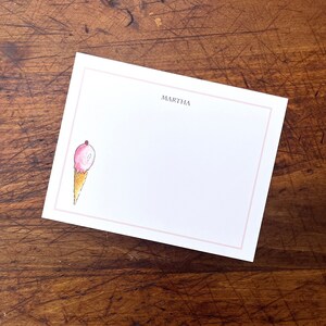 Ice Cream Cone Thank You Notes for Kids Children Fun Custom Notecard ...