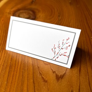 Red Berry Placecards for Your Holiday Christmas or Thanksgiving Table ...