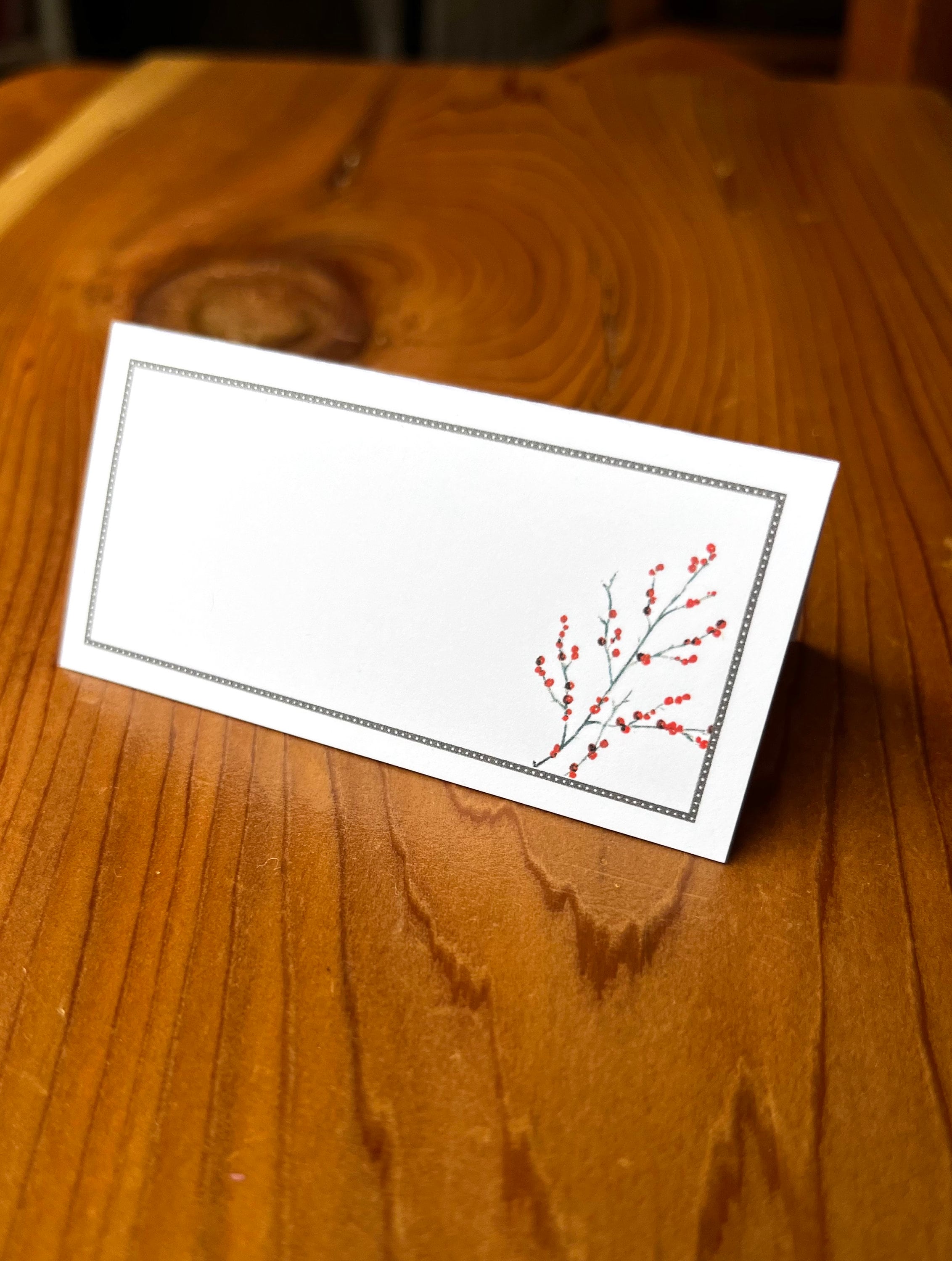 Red Berry Placecards for Your Holiday Christmas or Thanksgiving Table ...