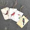 6 Quail Gift Tags, Recycled Paper, Watercolor Print French Script ...