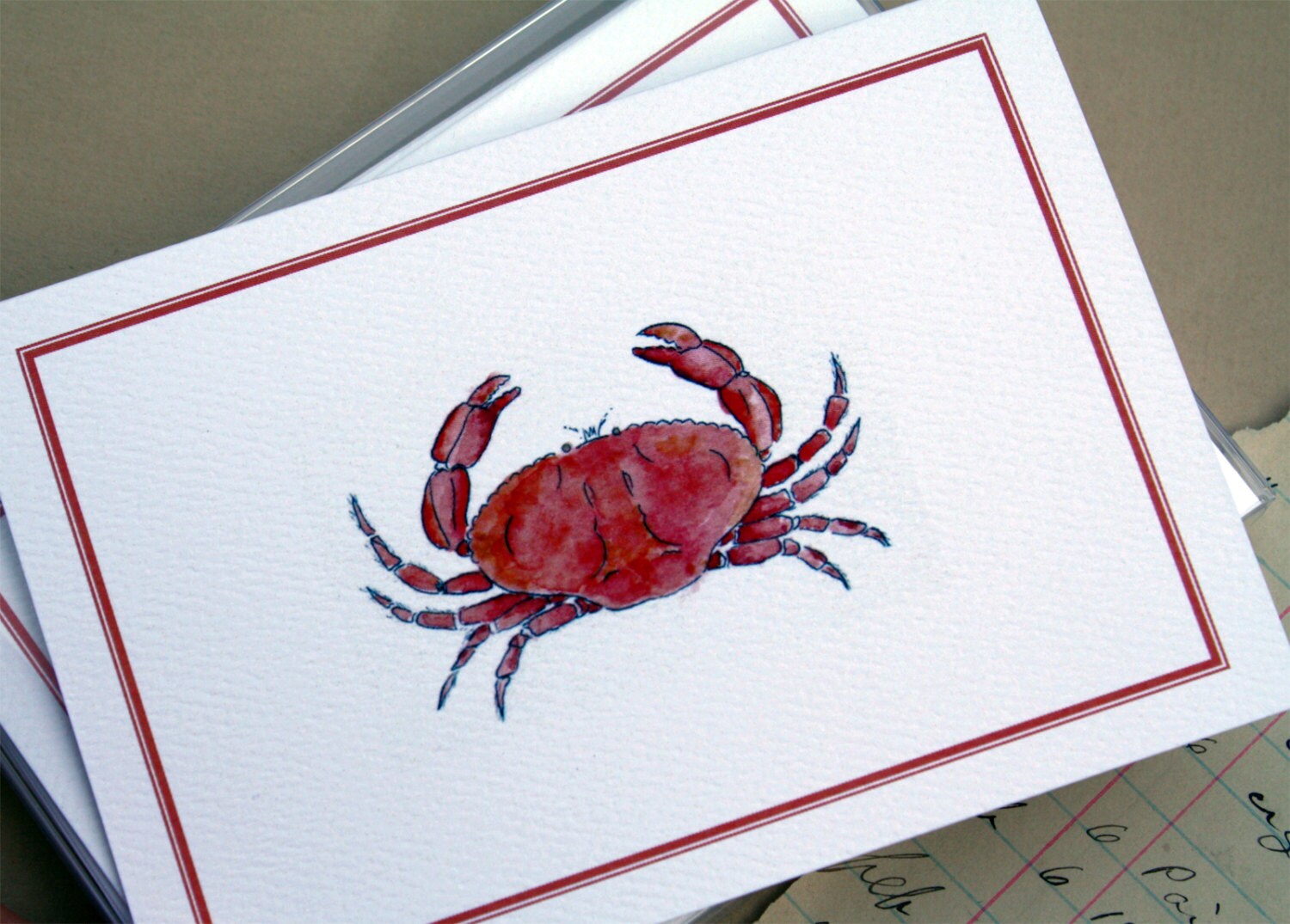 Orange Crab Notes Notecards Thank You Notes Set of 8. - Etsy