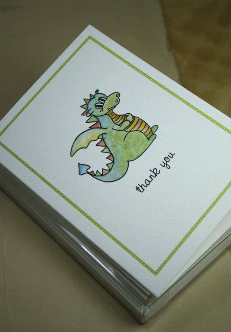 Thank You Note Dragon or Year of the Dragon Set of 8. - Etsy