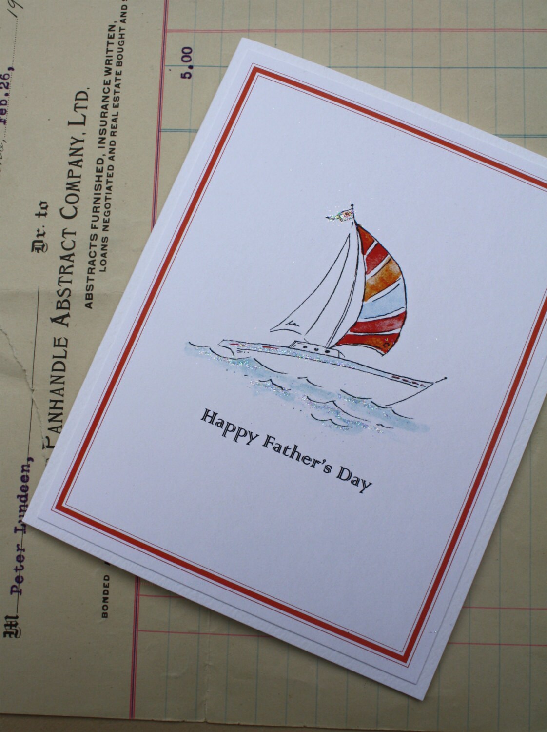 Happy Father's Day Sailing Sailboat Spinnaker Handmade Greeting Card ...
