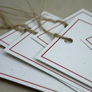 6 Spring Red Tulips Gift Tags With Deep Red Border. Recycled Paper, Set ...