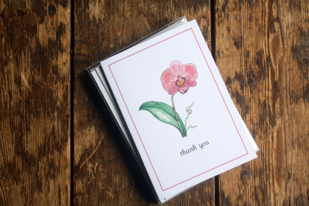 NEW! Set of Pink Orchid Notecards Stationery. Phalaenopsis. Set of 8 ...
