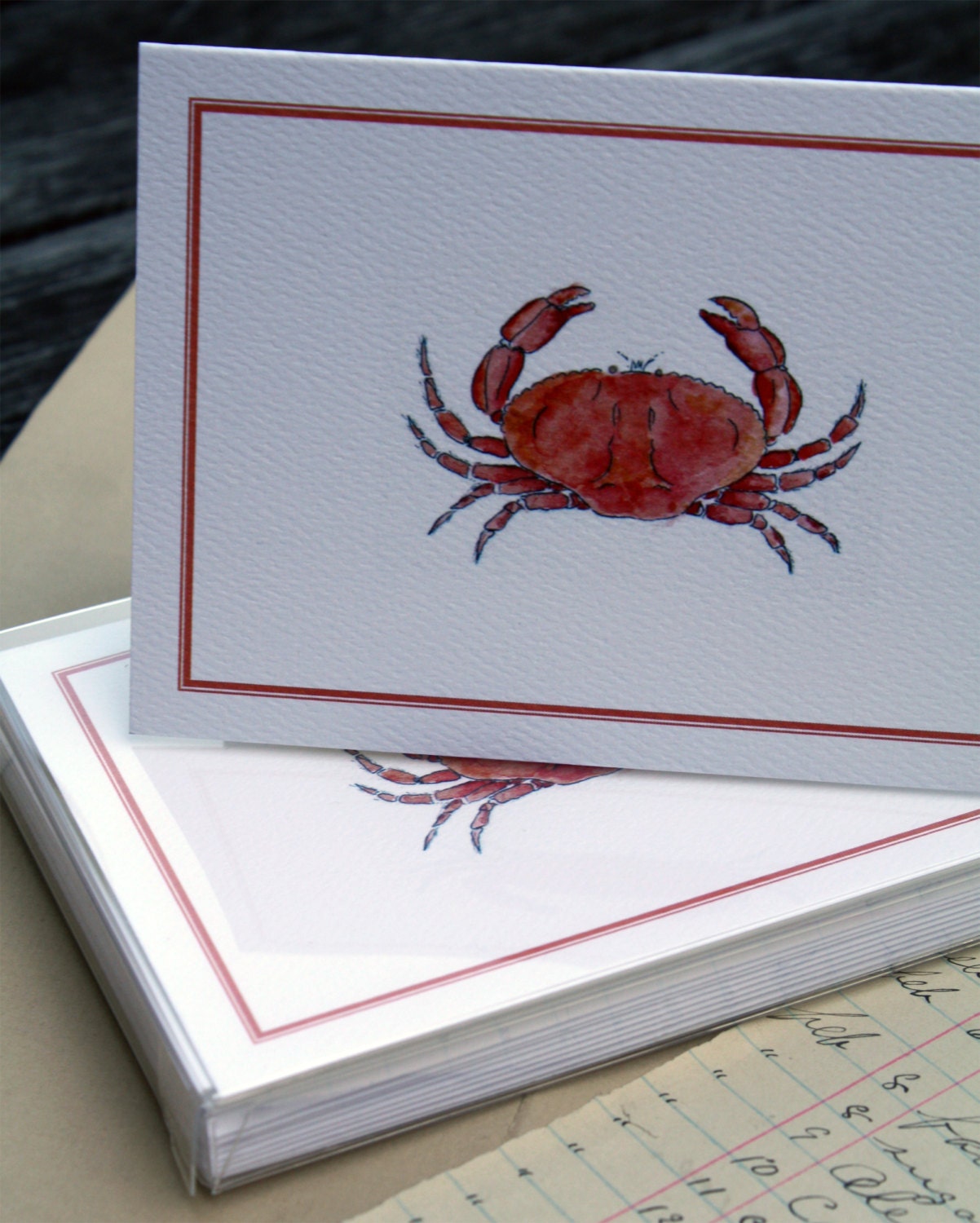 Orange Crab Notes Notecards Thank You Notes Set of 8. - Etsy