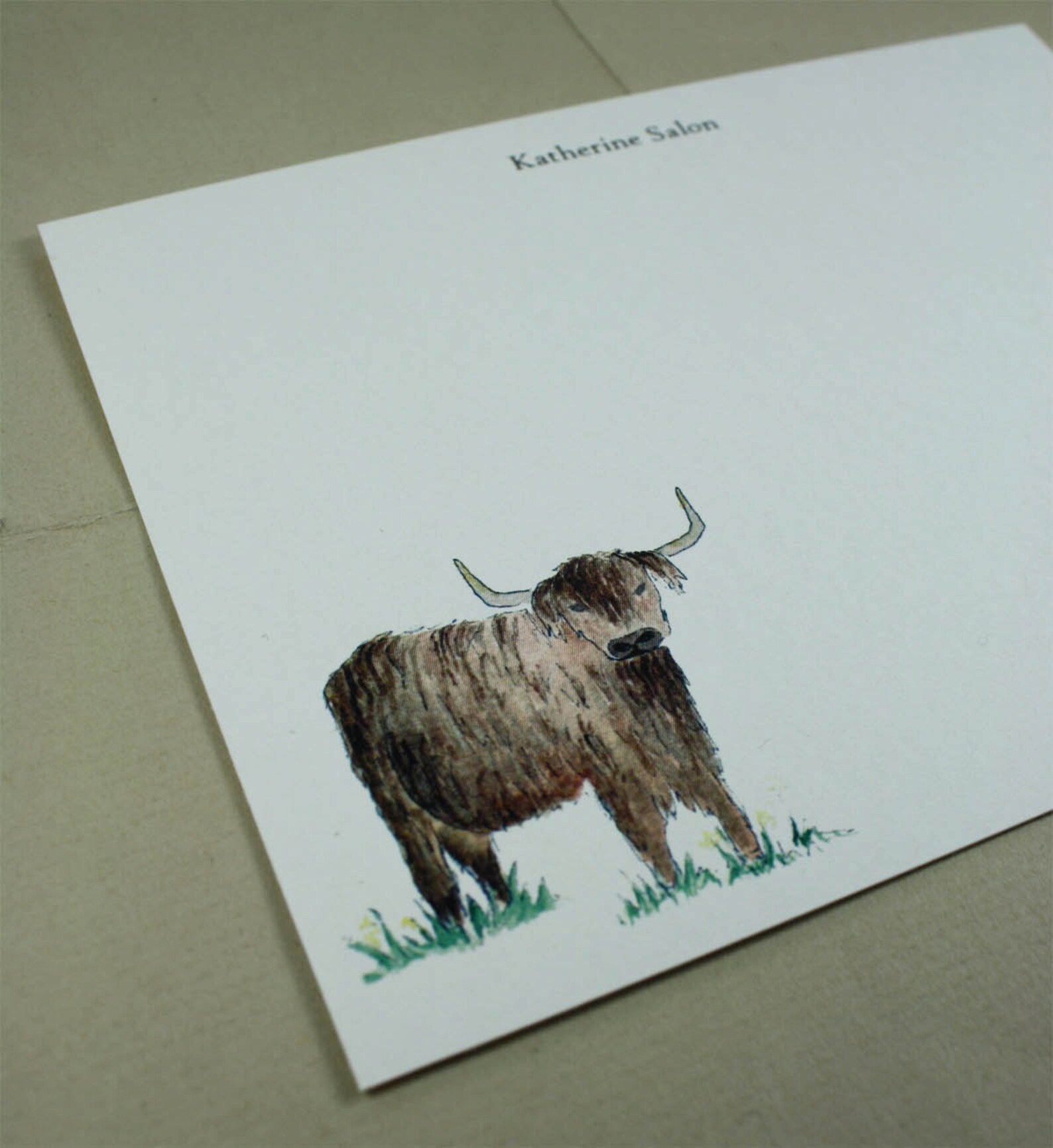 Highland Cow Farm Custom Notecard Stationery. Thank You Any - Etsy
