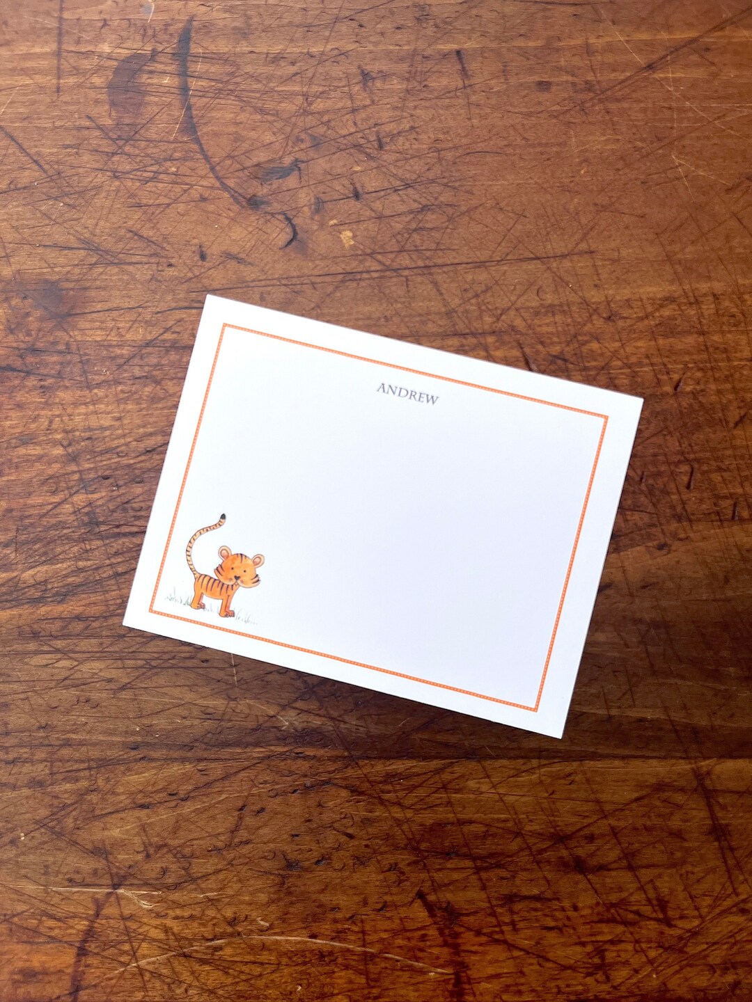Orange Tiger Thank You Notes for Kids Children Fun Custom Notecard ...
