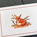 Fox Thank You Note Notecards With Deep Orange Border. Set of 8 ...