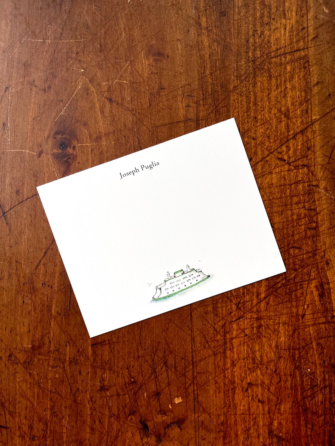 Ferry Boat Personalized Stationery Notecard Flat. Custom Thank You, Any ...