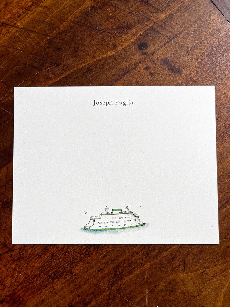 Ferry Boat Personalized Stationery Notecard Flat. Custom Thank You, Any ...