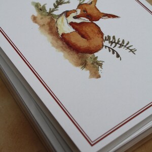 Fox Thank You Note Notecards With Deep Orange Border. Set of | Etsy