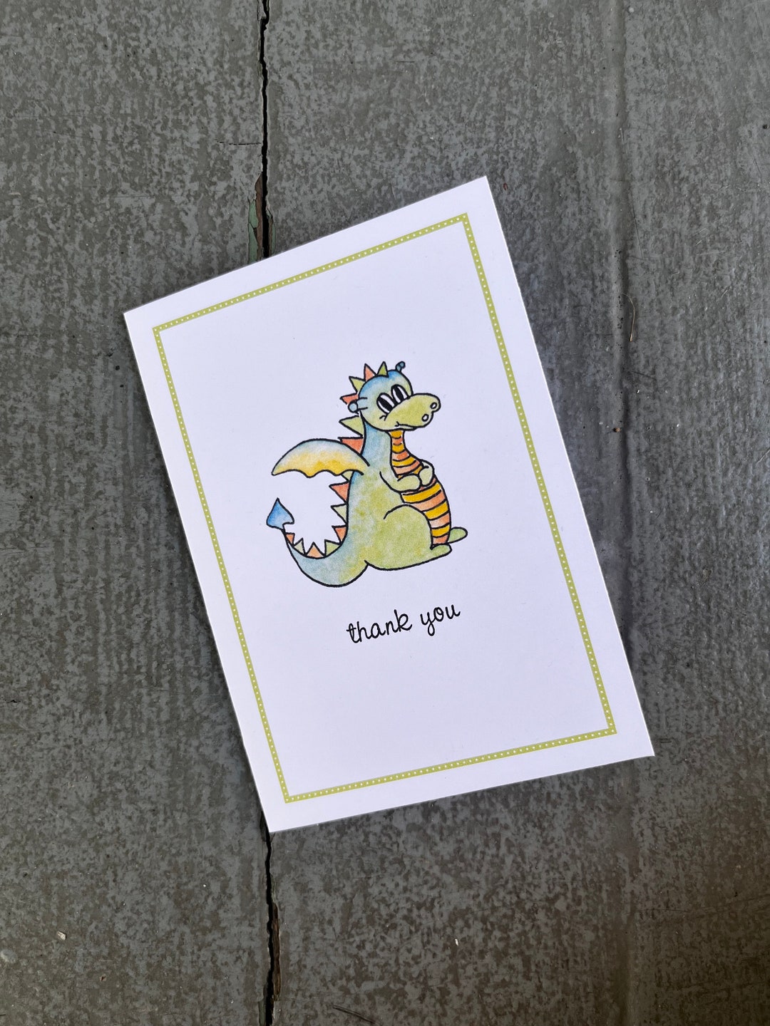 Thank You Note Dragon or Year of the Dragon, Set of 8. Handmade ...