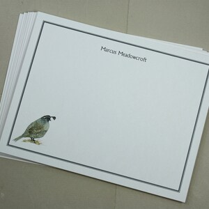 Quail Custom Notecard Stationery. Game Bird Hunting - Etsy