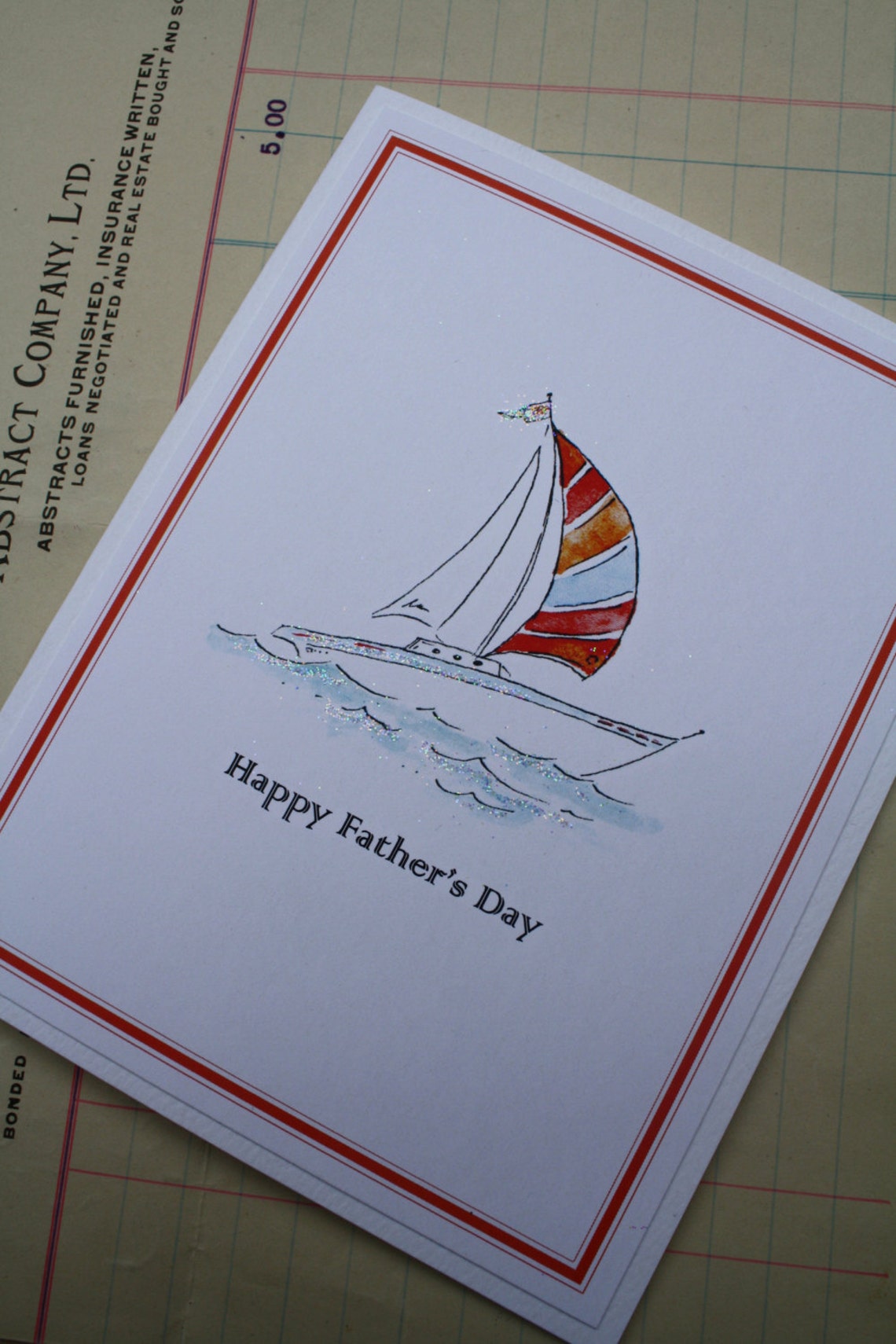 Happy Father's Day Sailing Sailboat Spinnaker Handmade Greeting Card ...