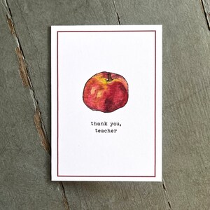 Teacher Apple Thank You Notecards, Thank You Teacher, Set of 8 Handmade ...