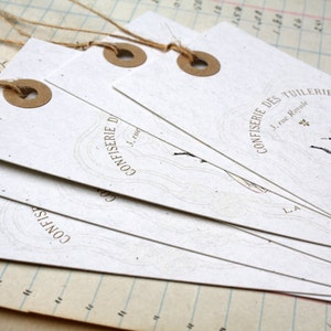 6 Bee French Gift Tags, French Ephemera, Vintage Style. Recycled Paper ...
