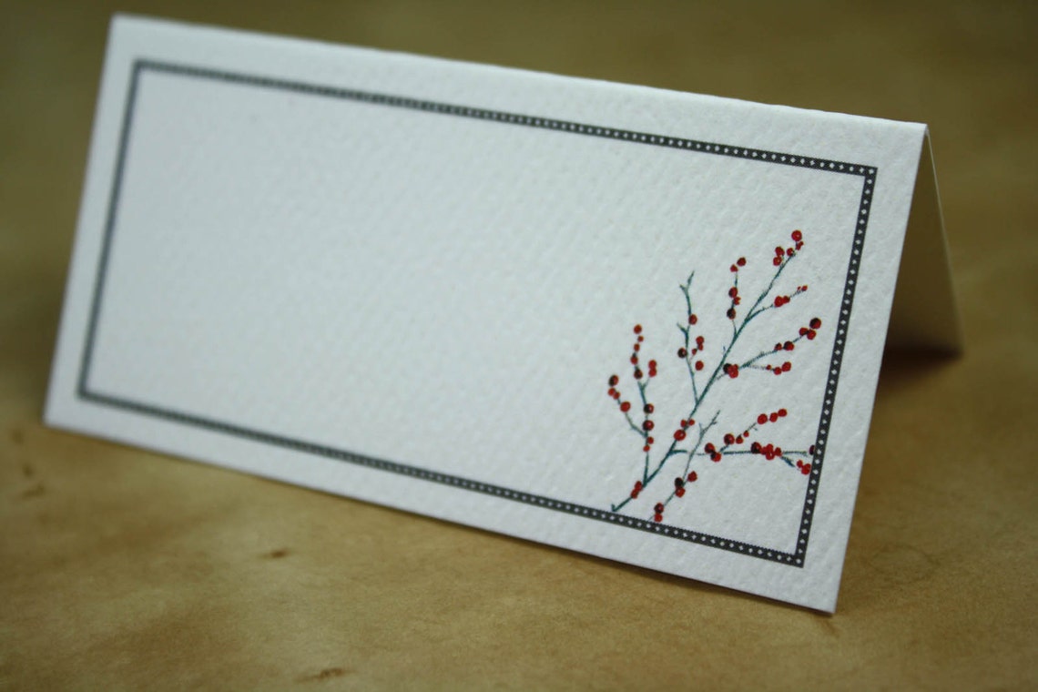 Red Berry Placecards for Your Holiday Christmas or | Etsy