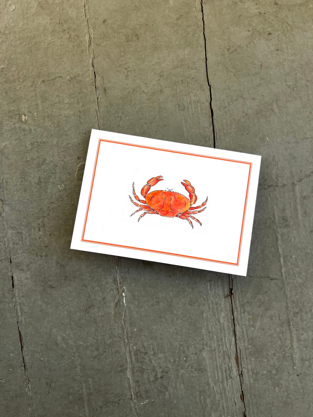 Orange Crab Notes Notecards Thank You Notes, Set of 8. Handmade ...
