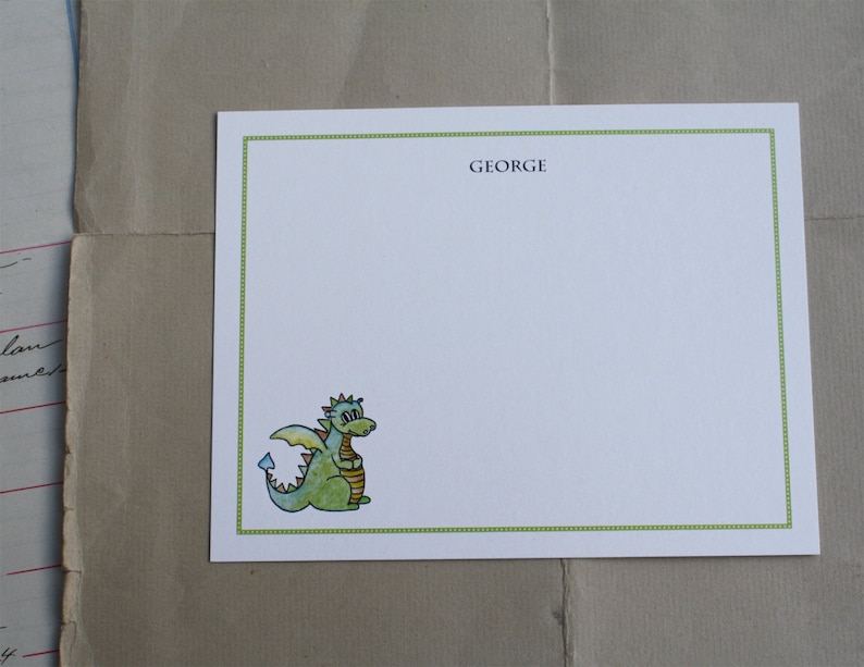 Dragon Thank You Notes Kids Children Fun Custom Notecard - Etsy