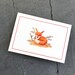 Fox Thank You Note Notecards With Deep Orange Border. Set of 8 ...
