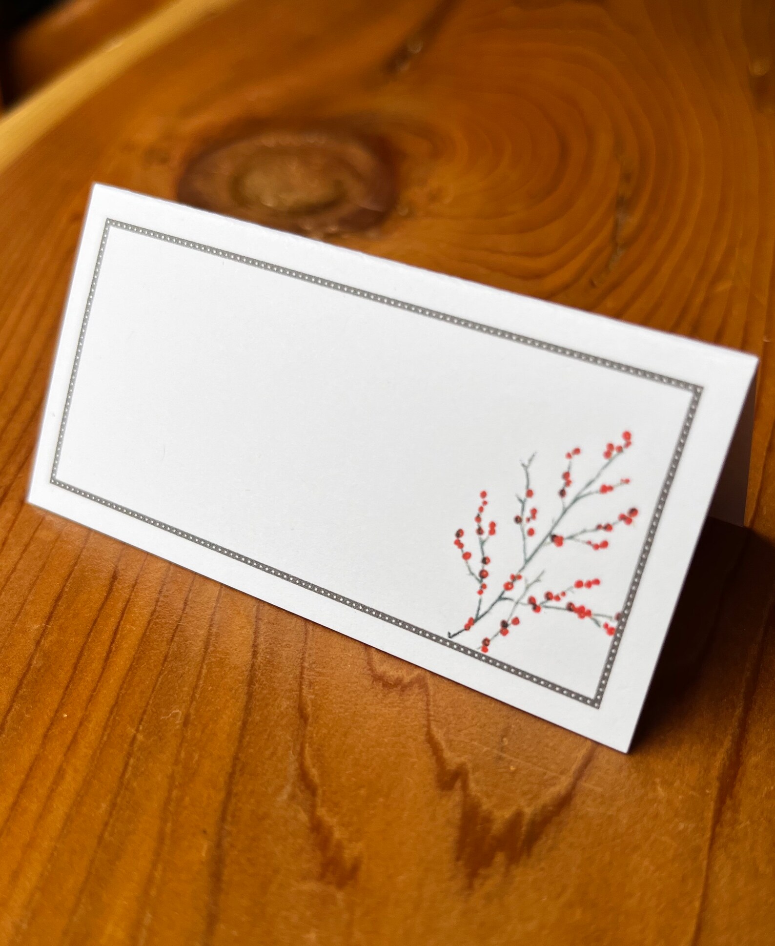 Red Berry Placecards for Your Holiday Christmas or Thanksgiving Table ...