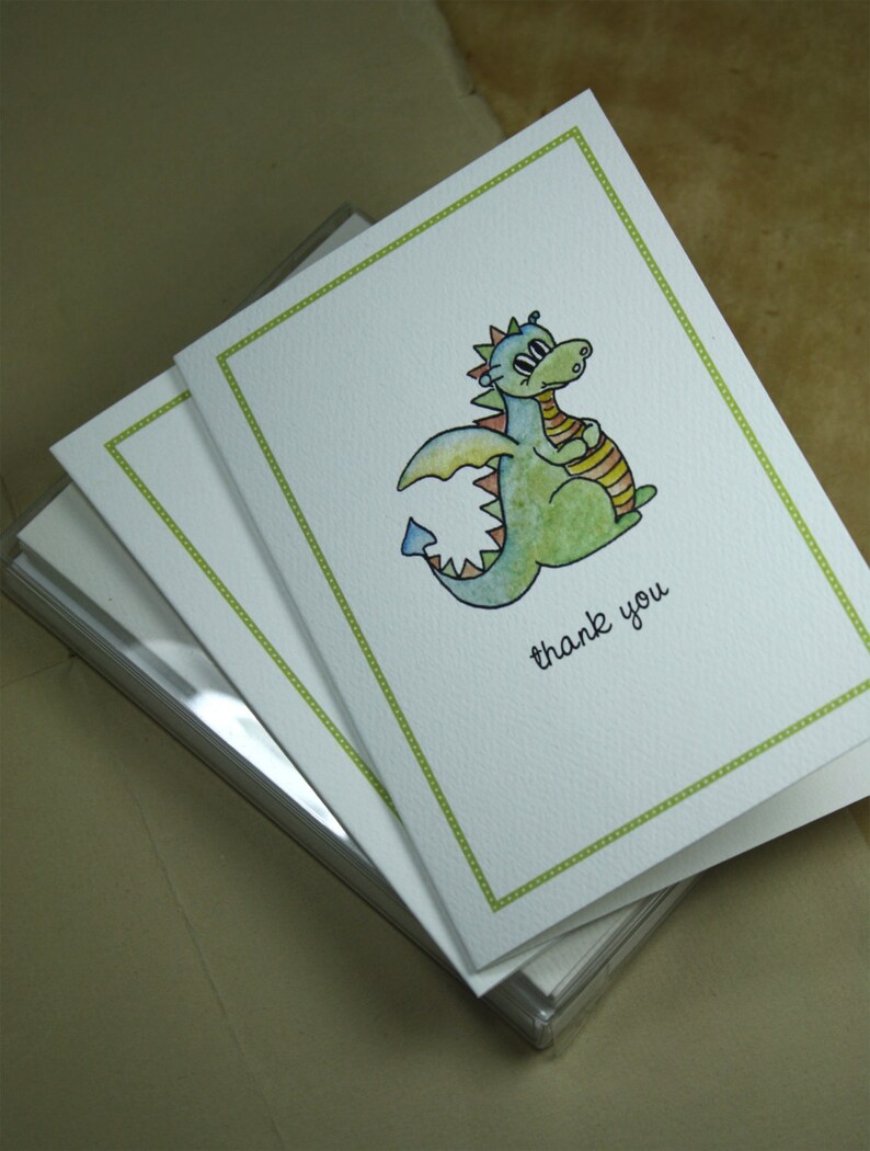 Thank You Note Dragon or Year of the Dragon Set of 8. | Etsy