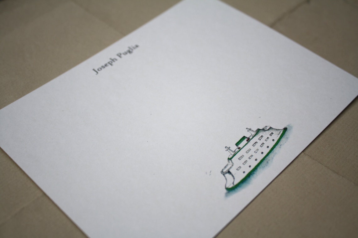 Ferry Boat Personalized Stationery Notecard Flat. Custom Thank | Etsy