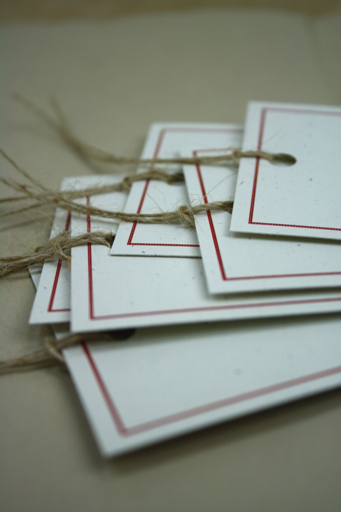 6 Spring Red Tulips Gift Tags With Deep Red Border. Recycled Paper, Set ...