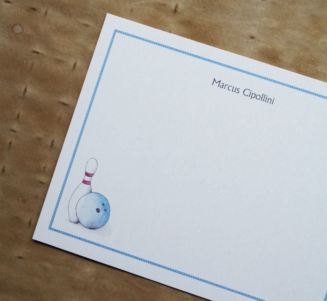 NEW Bowling Bowler Thank You Notes Custom Notecard | Etsy