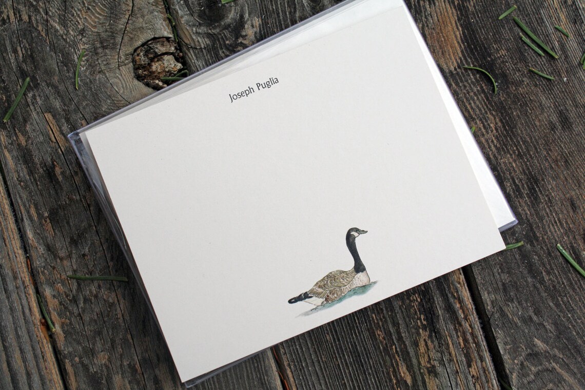 Goose Bird Custom Stationery Notecards Canadian Goose | Etsy