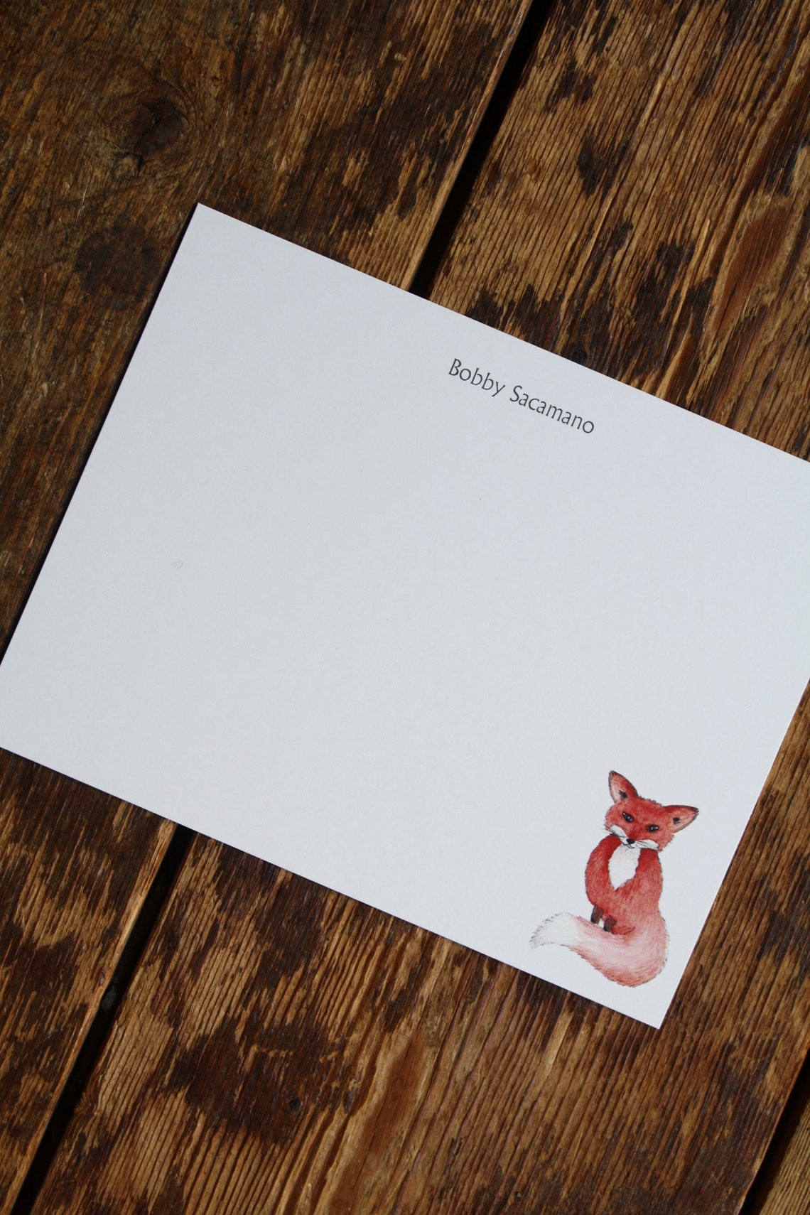 Cute Orange Fox Custom Notecard Stationery. Thank You Any | Etsy