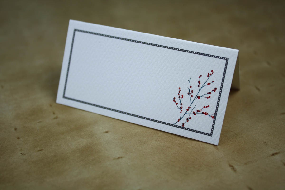 Red Berry Placecards for Your Holiday Christmas or | Etsy
