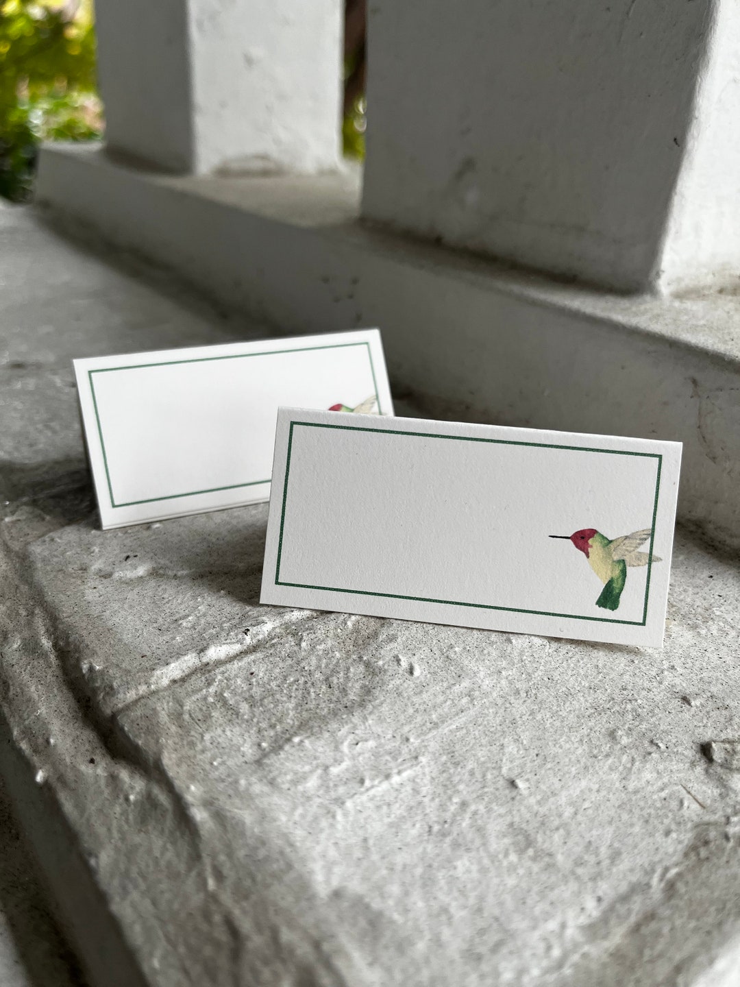 Placecards for Your Table, Set of 12. Watercolor Hummingbird Design ...