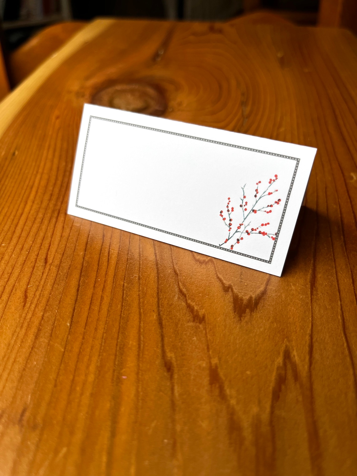 Red Berry Placecards for Your Holiday Christmas or Thanksgiving Table ...