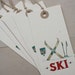 6 Ski Alpine Nordic Gift Tags, Cream Recycled Paper, Set of 6, Large ...
