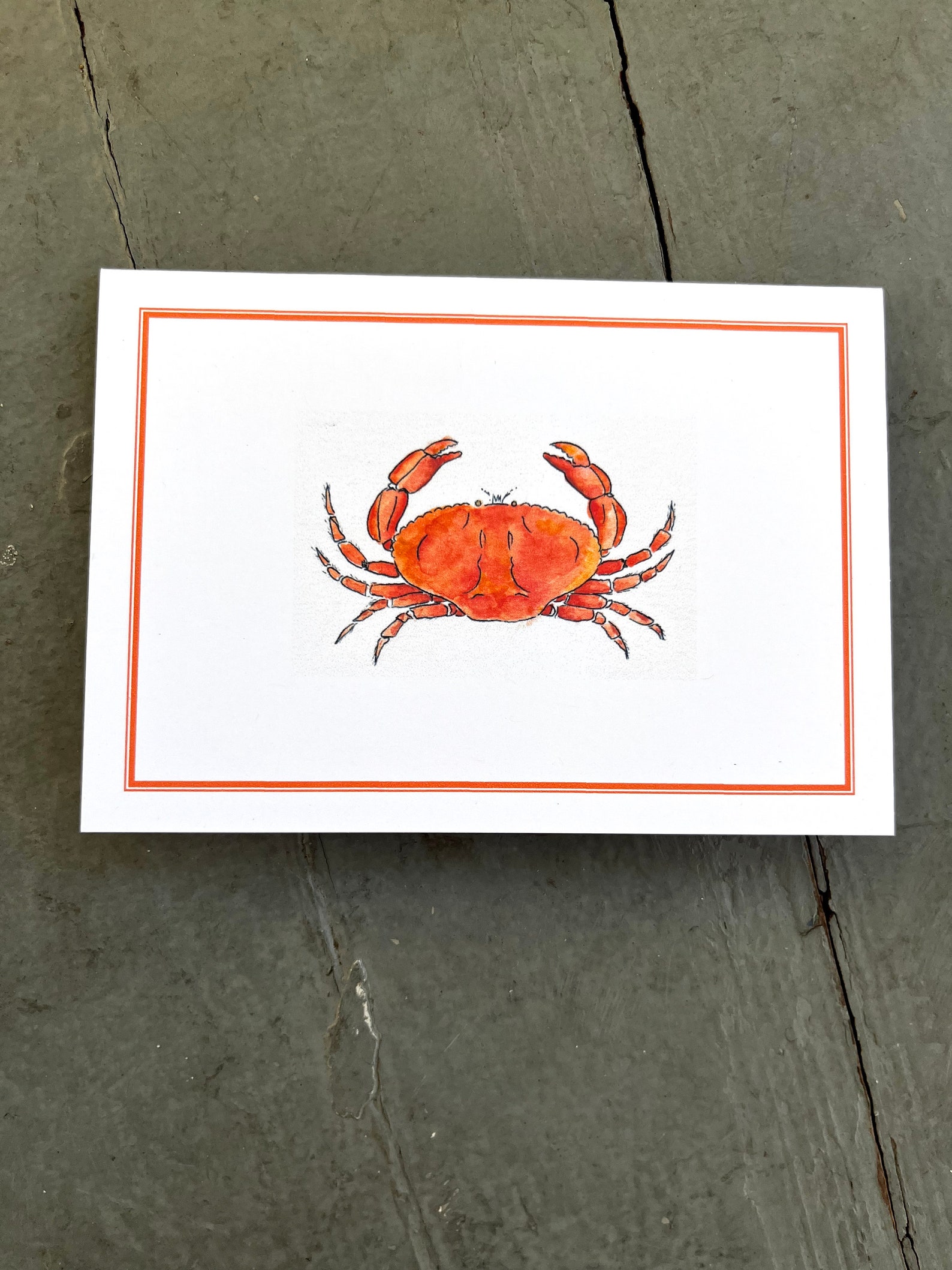 Orange Crab Notes Notecards Thank You Notes, Set of 8. Handmade ...